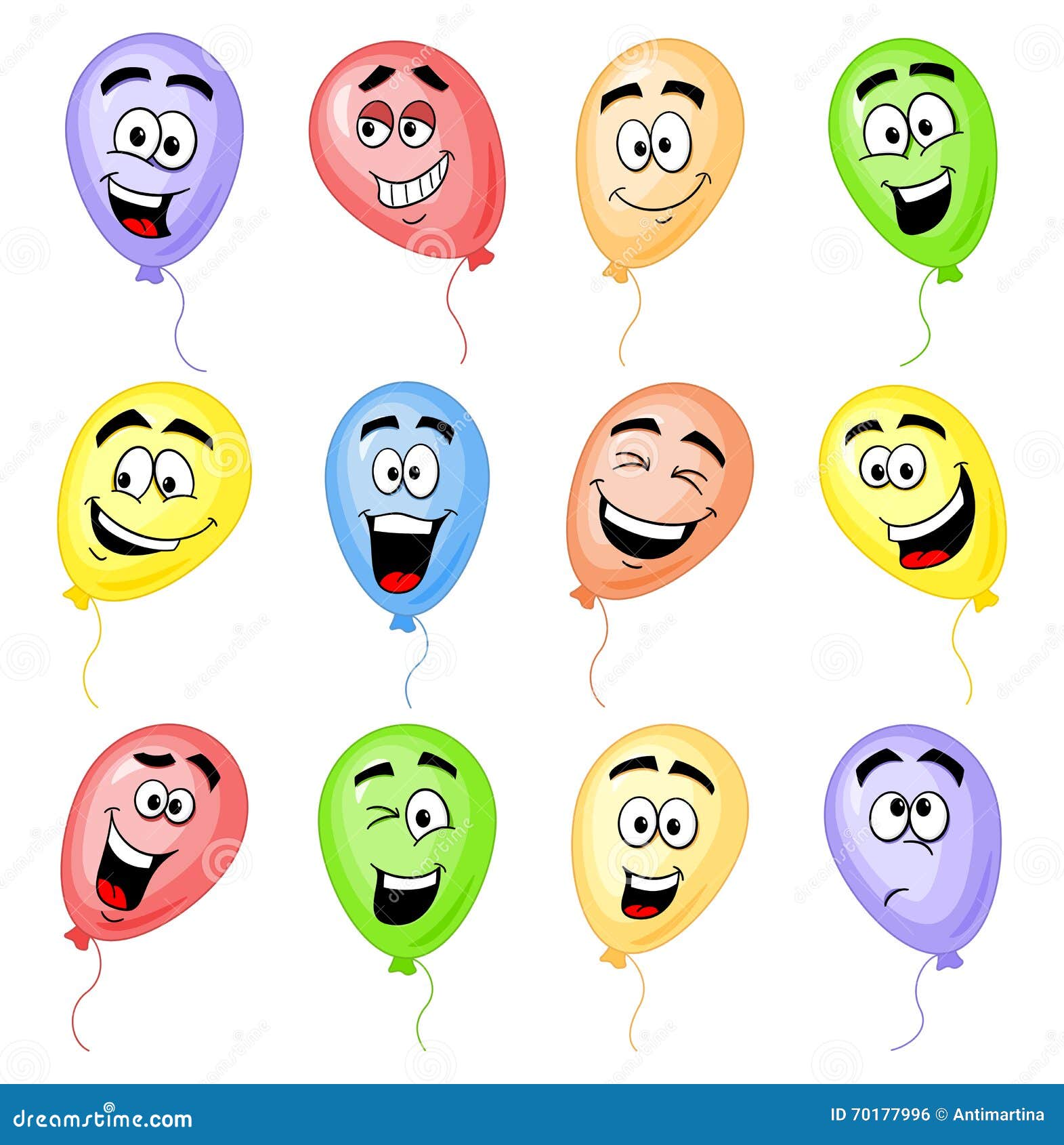 Colorful cartoon balloons stock vector. Illustration of communication ...