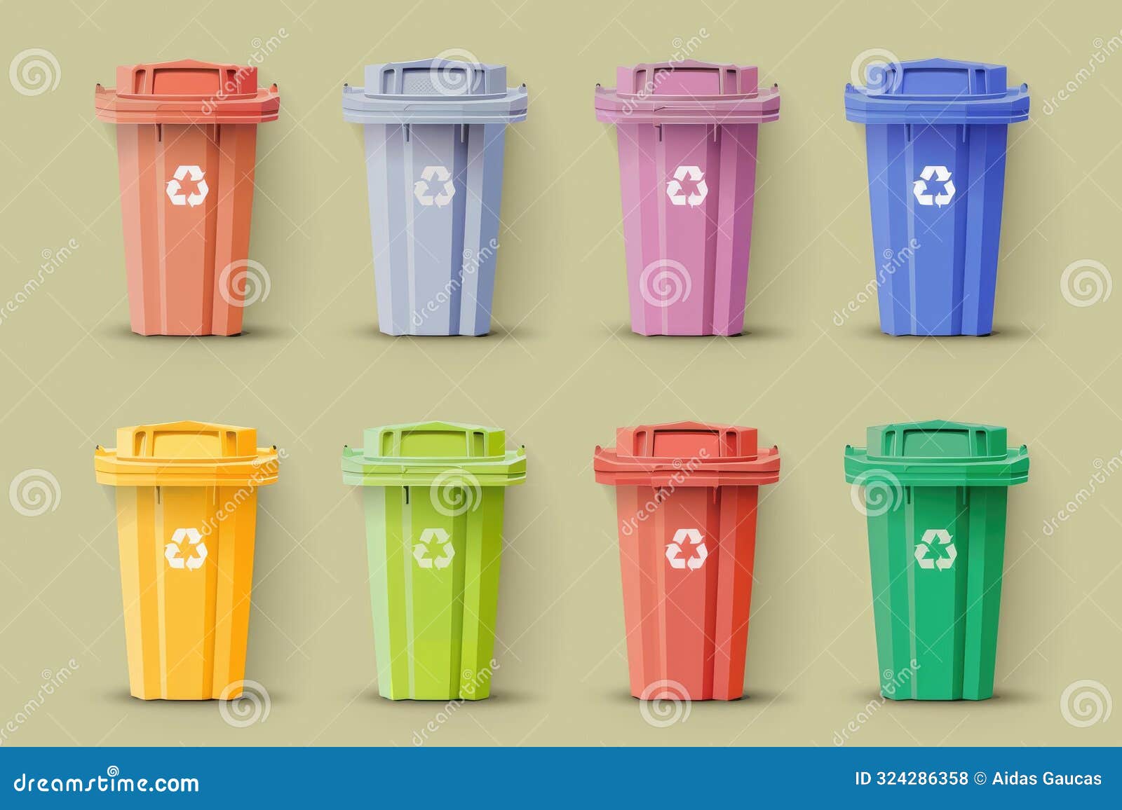 Colorful Cartoon Bins for Easy Sorting Stock Illustration ...