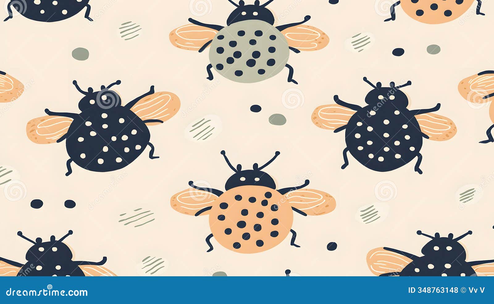 Colorful Cartoon Bugs on a Light Background Stock Illustration ...