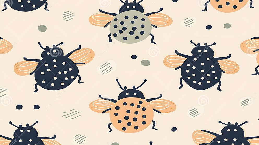 Colorful Cartoon Bugs on a Light Background Stock Illustration ...