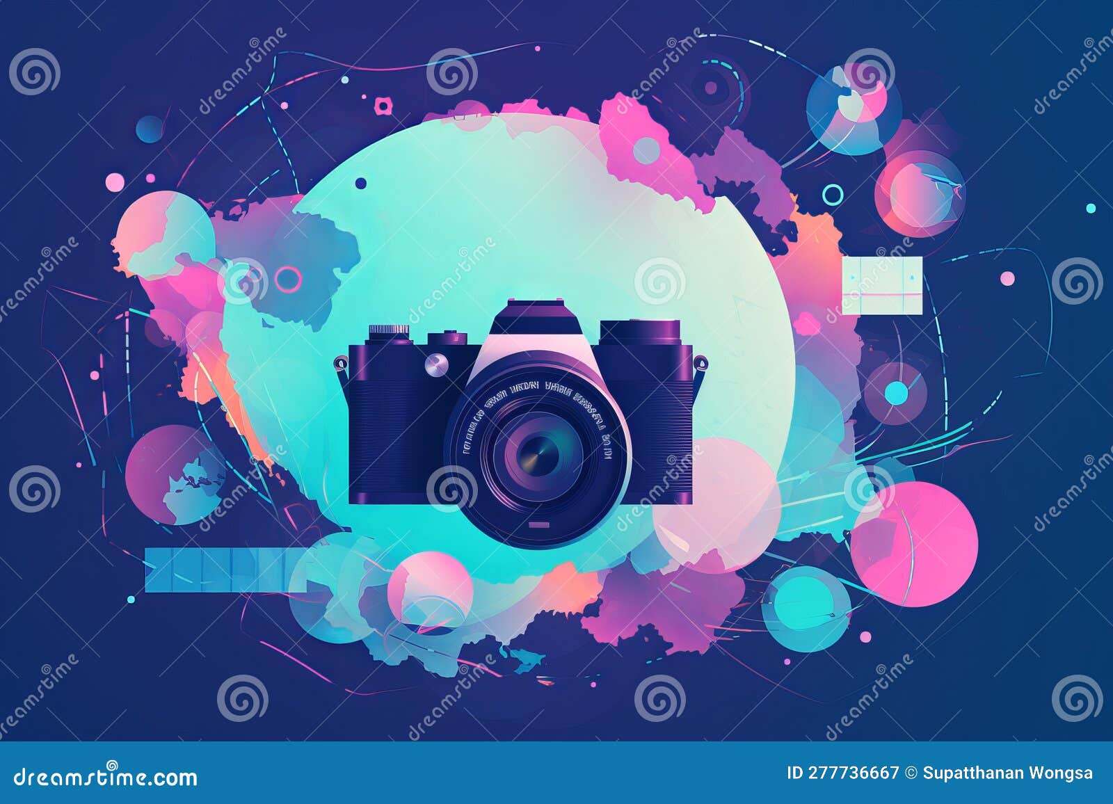 Colorful Cartoon Camera Graphics from Generative Ai Stock Illustration ...