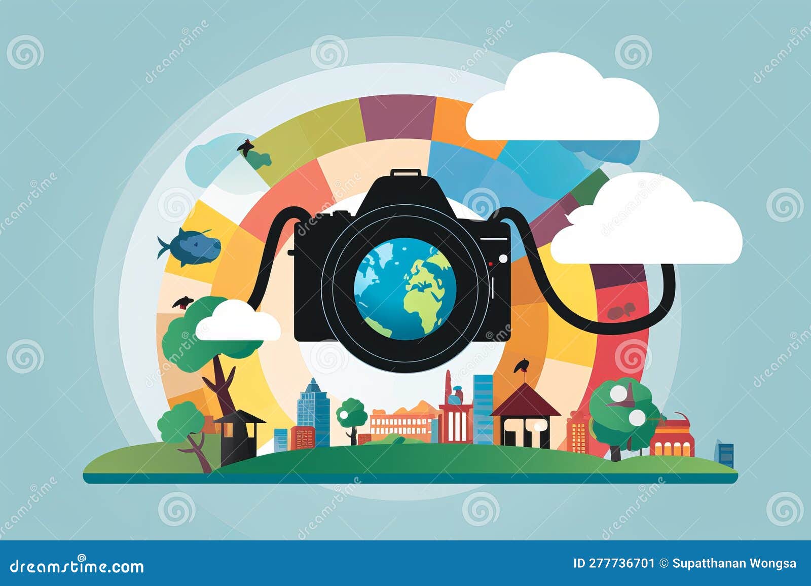 Colorful Cartoon Camera Graphics from Generative Ai Stock Illustration ...