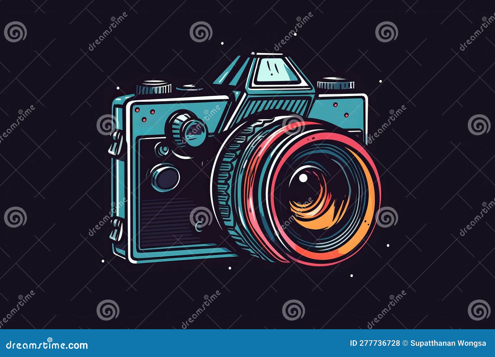 Colorful Cartoon Camera Graphics from Generative Ai Stock Photo - Image ...