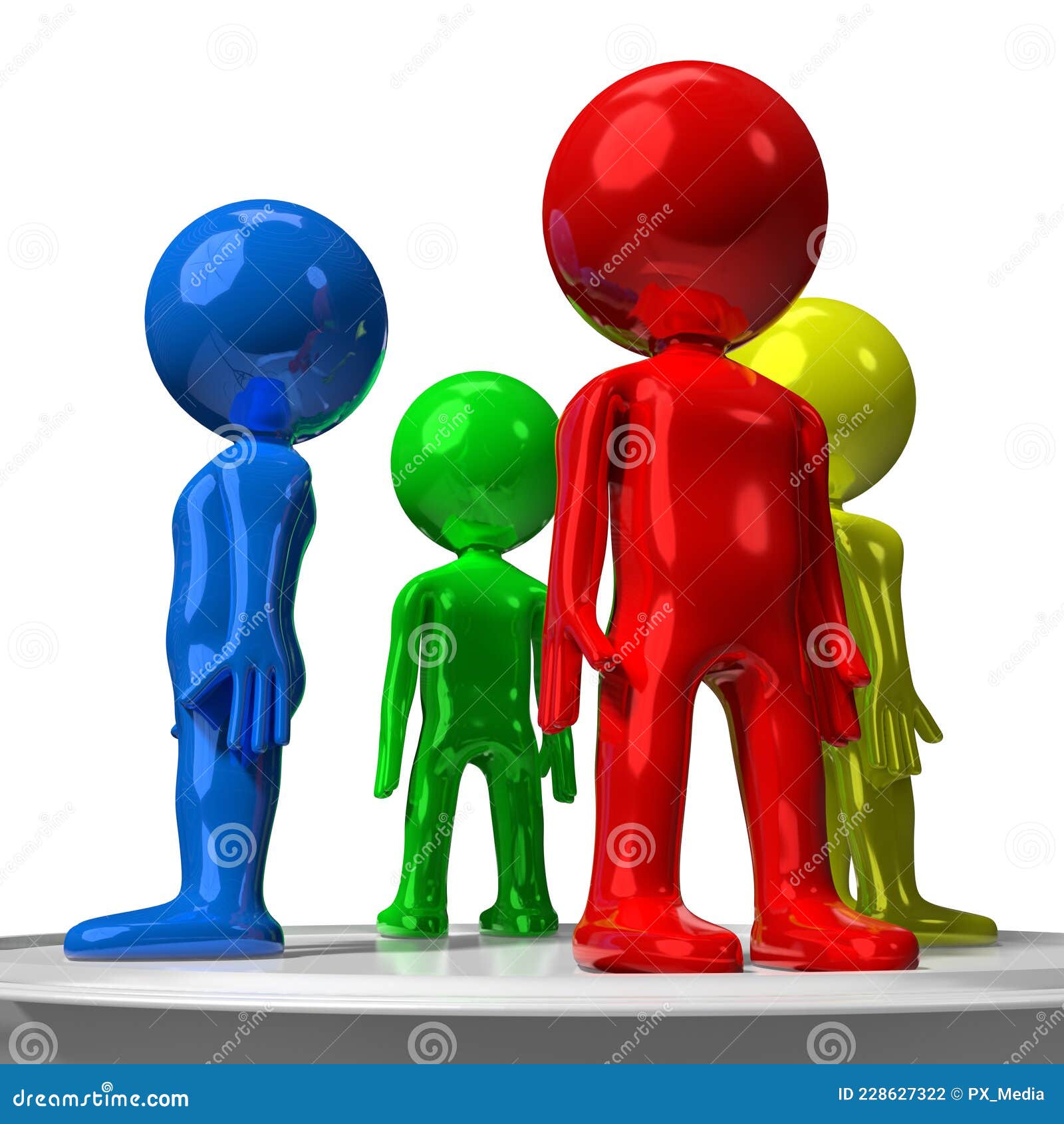 Colorful Cartoon Characters, Teamwork Concept Stock Illustration ...