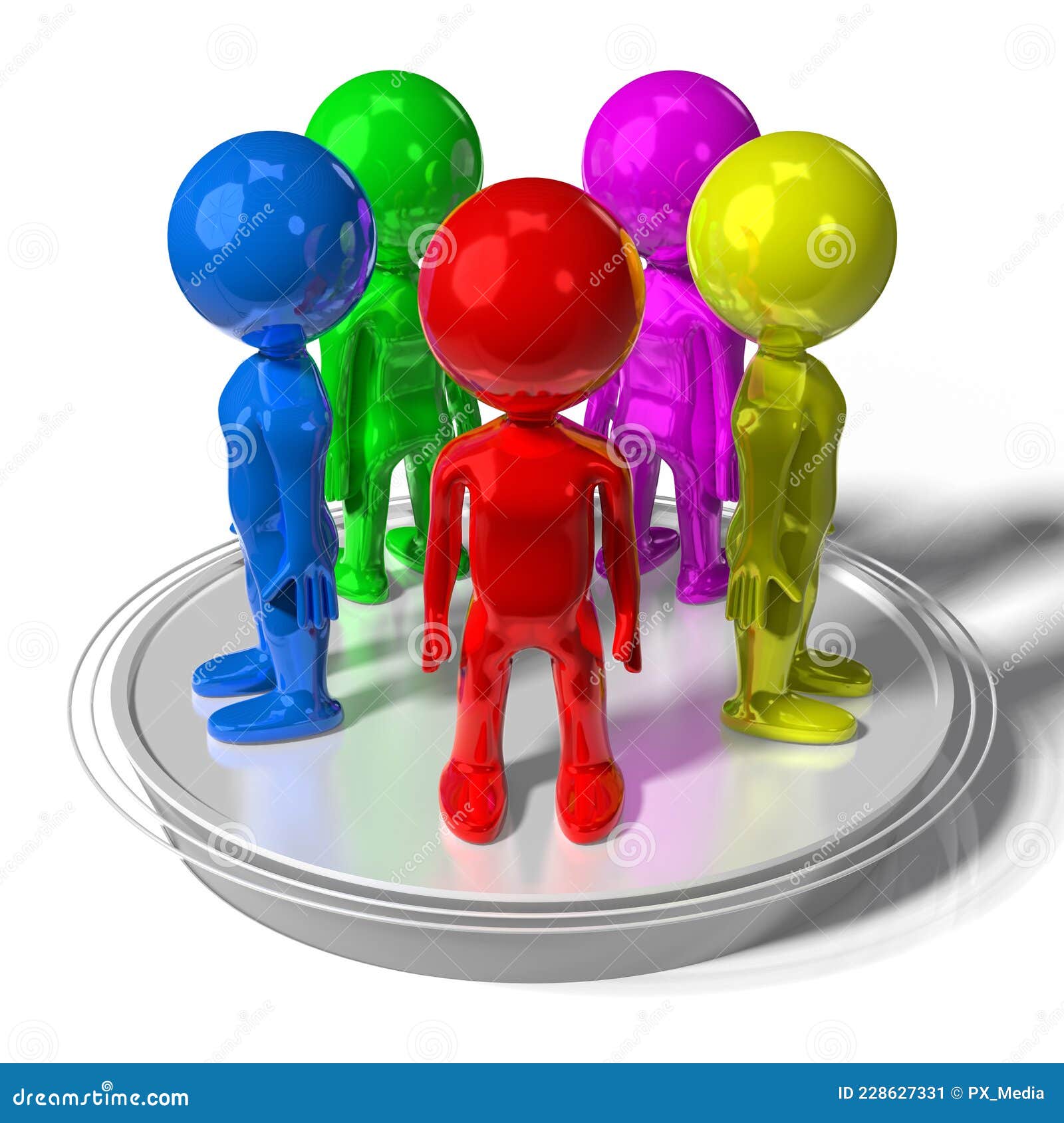Colorful Cartoon Characters, Teamwork Concept Stock Illustration ...