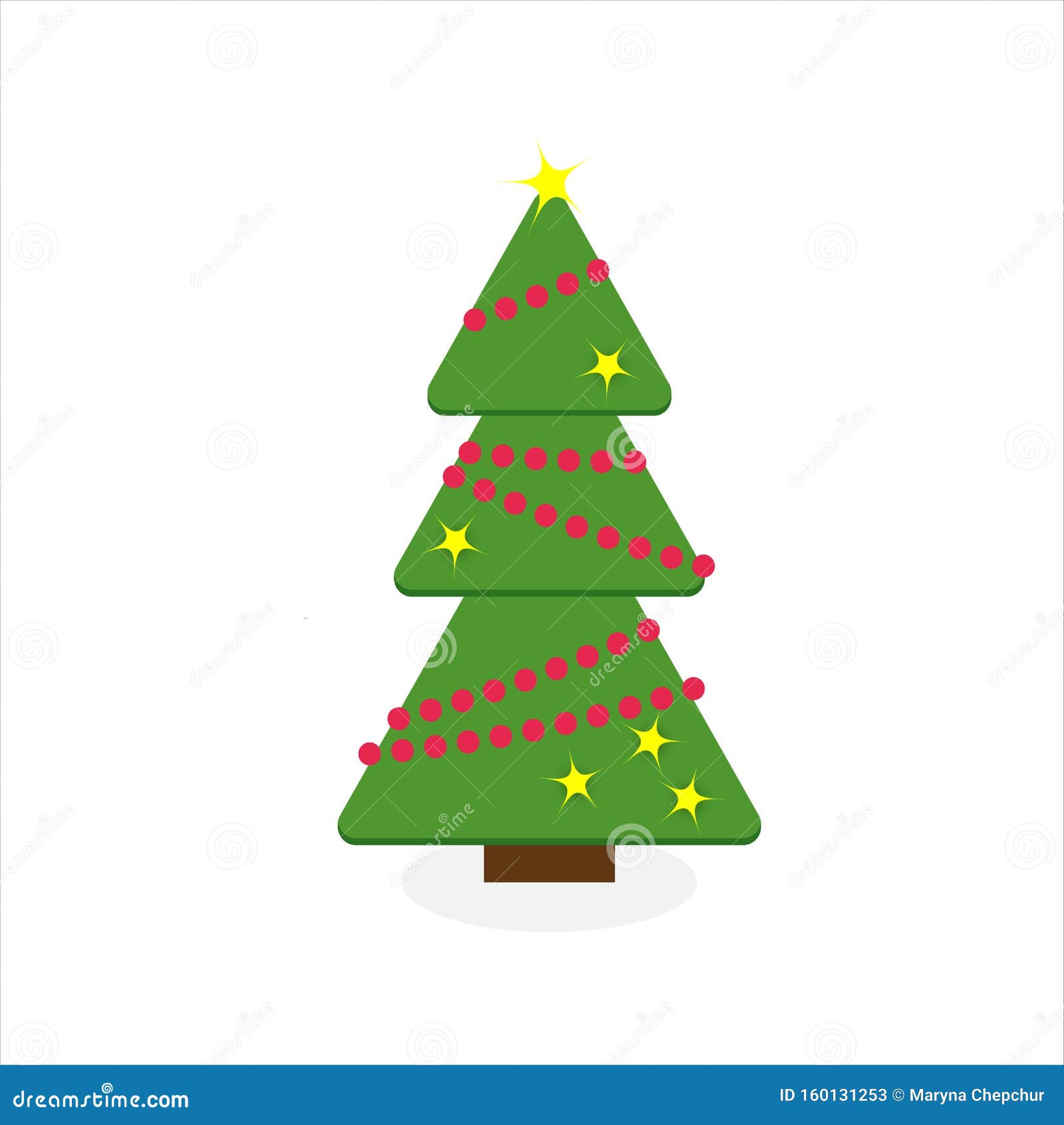 Colorful Cartoon Christmas Tree. Modern Different Flat Design. Vector ...
