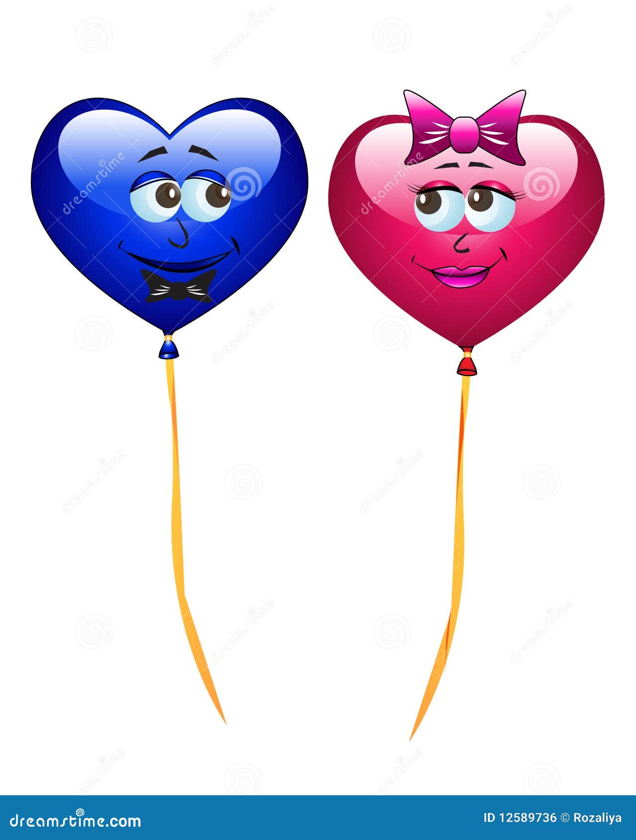 Colorful Cartoon Heart Balloons Stock Vector - Illustration of cartoon ...