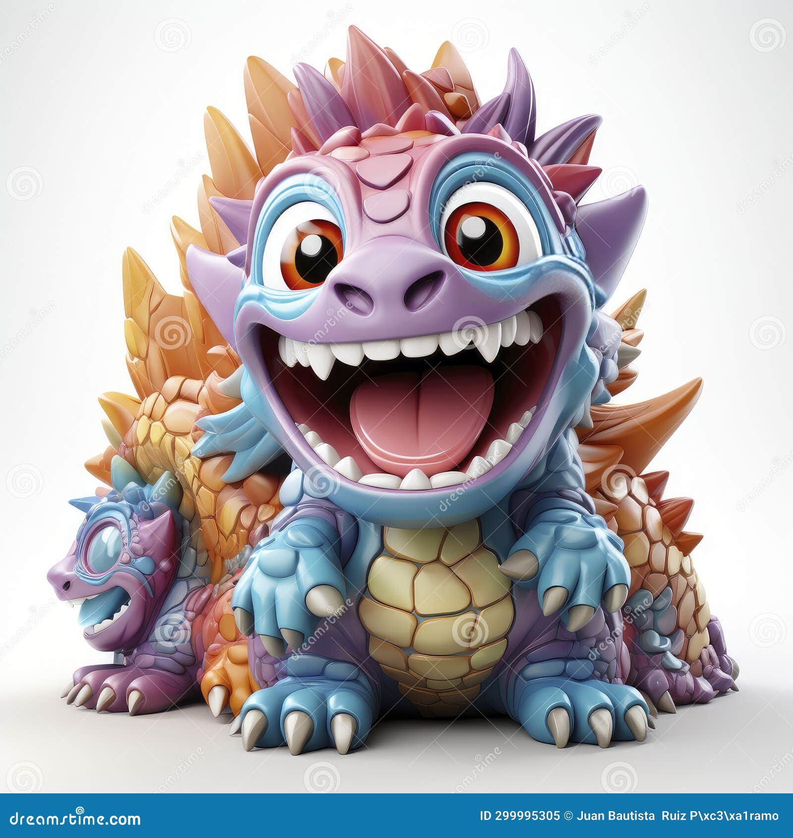 Colorful Cartoon Monster Laughing with Joy. Stock Image - Image of ...