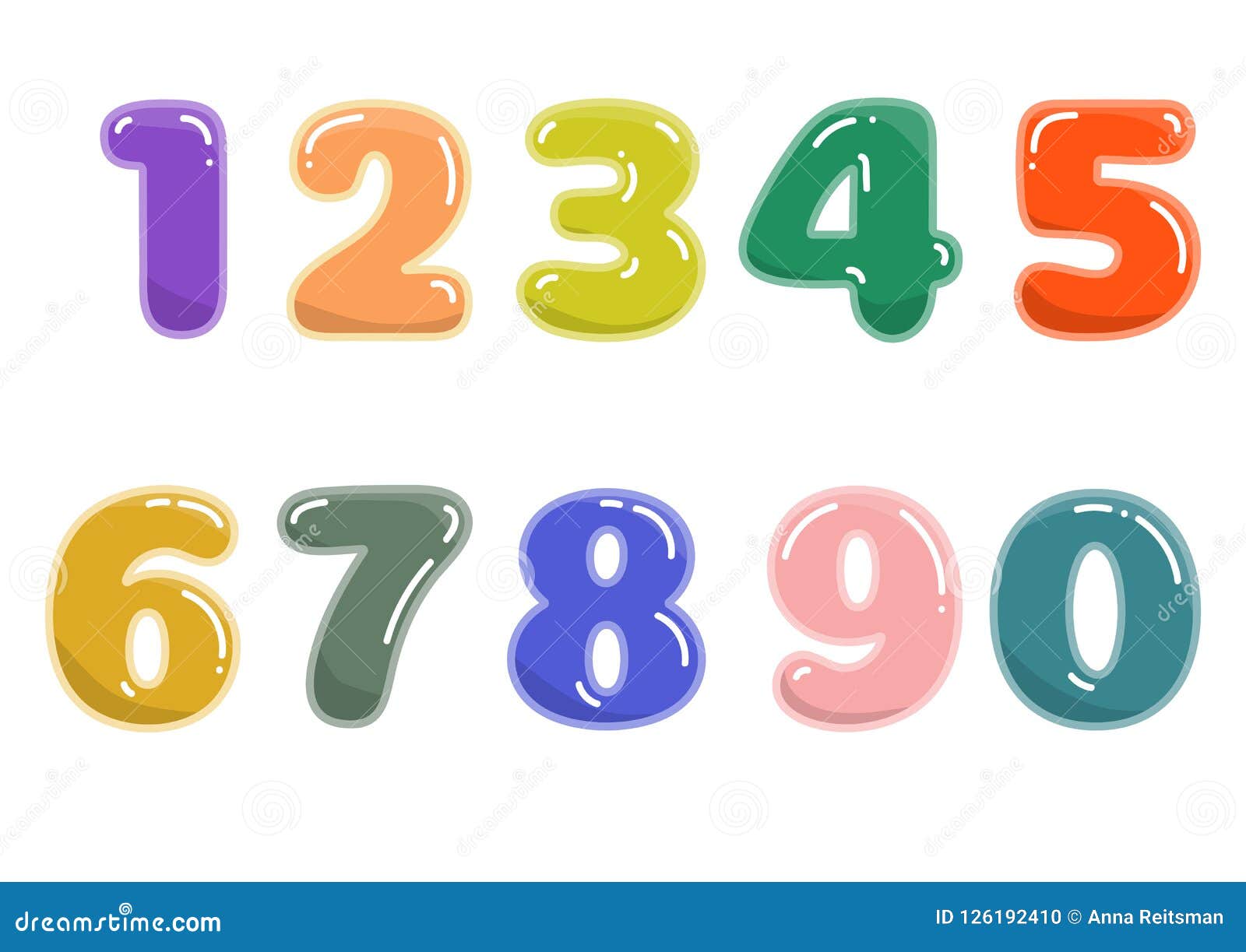 Colorful Cartoon Numbers on White Background Stock Vector ...