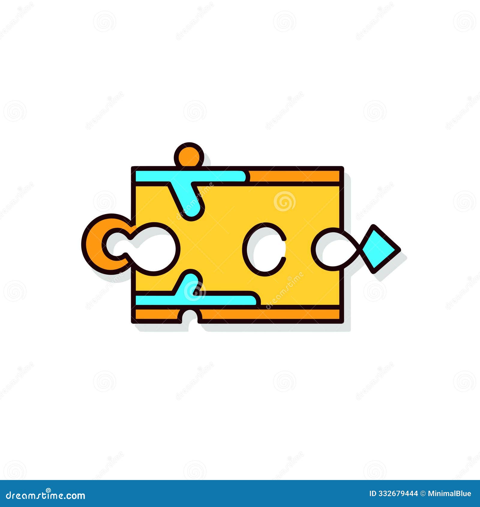 Colorful Cartoon Puzzle Piece Illustration Stock Illustration ...