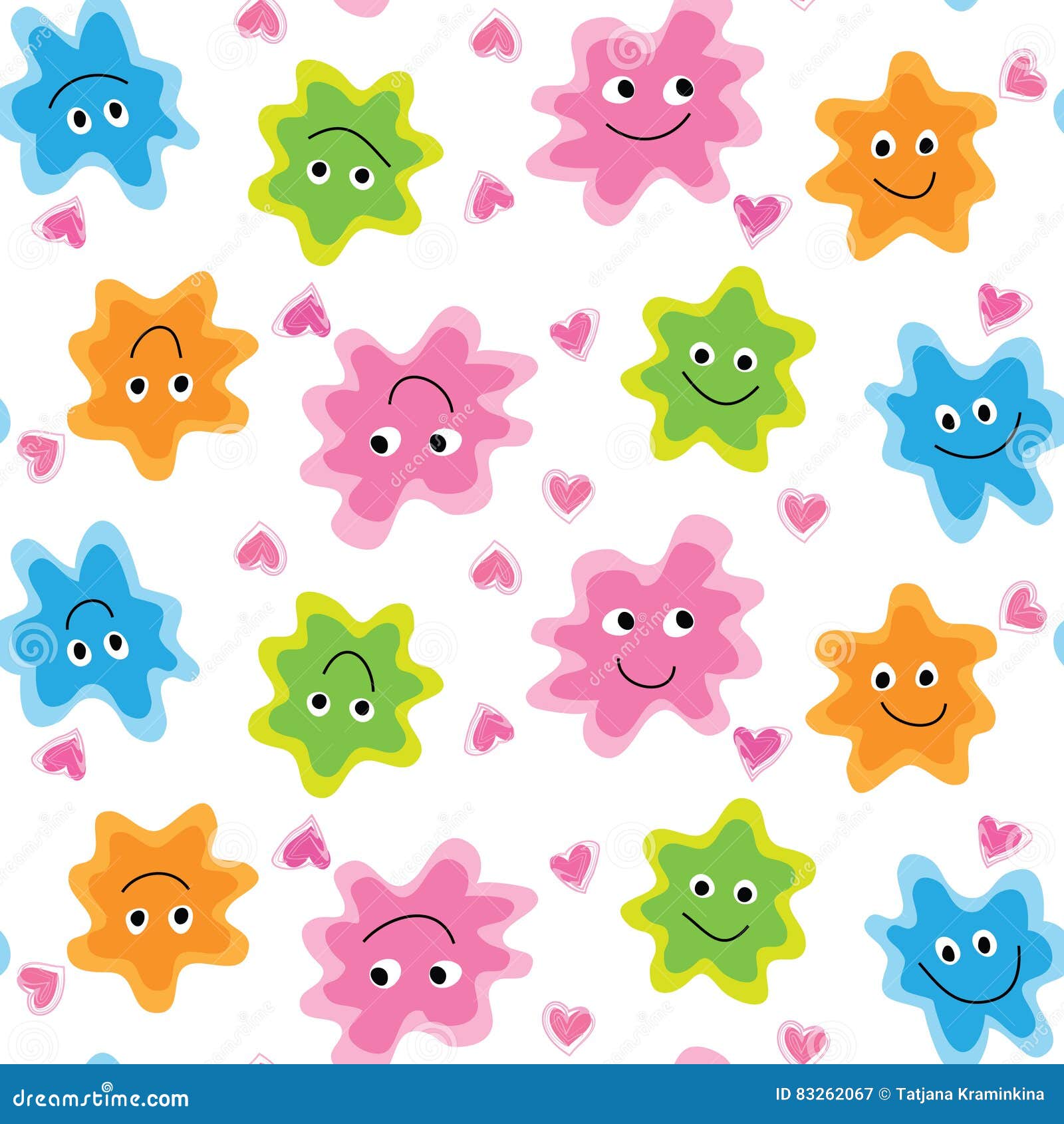 Colorful Cartoon Stars Smiley With Different Emotions On White ...