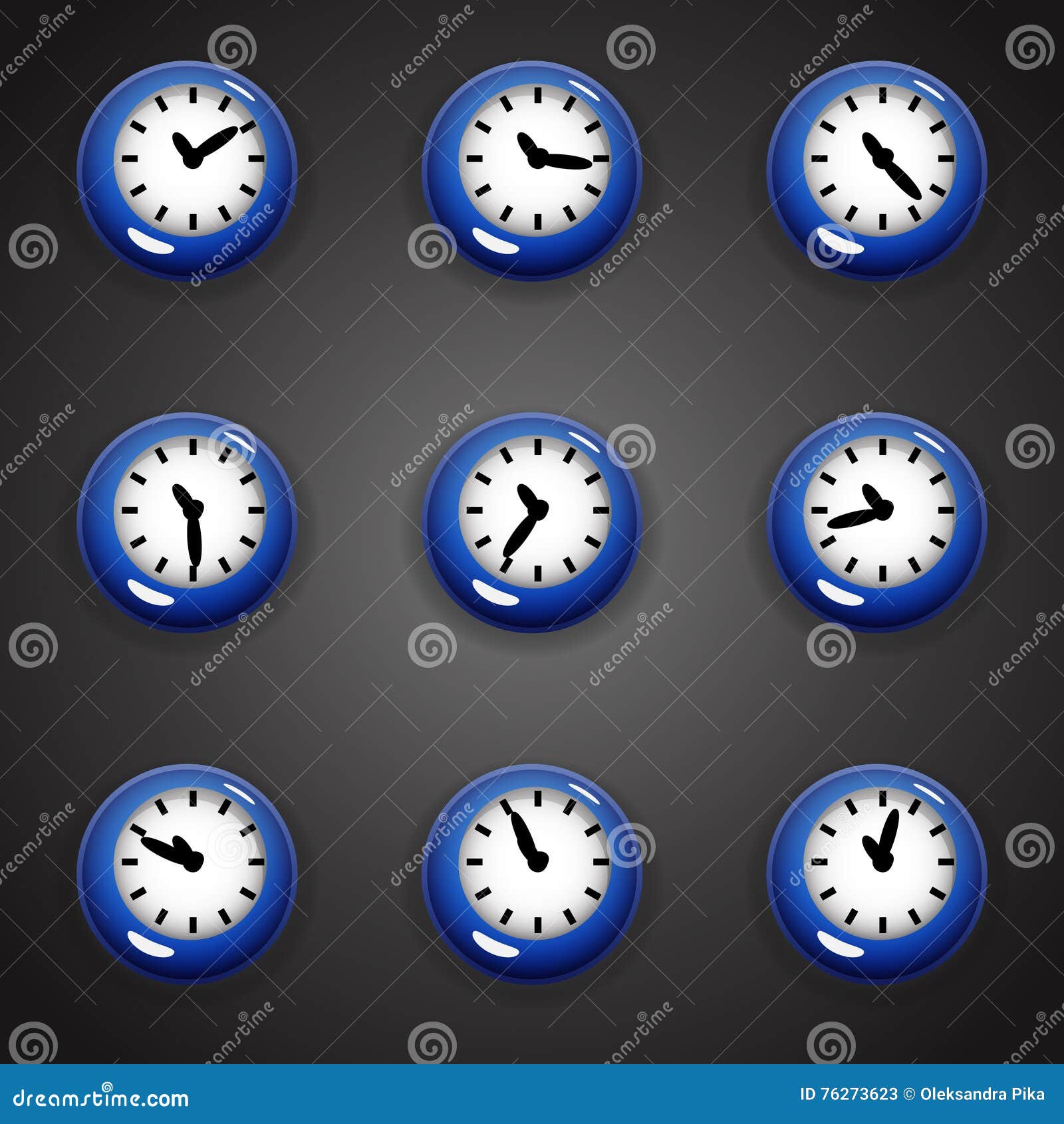 Colorful Cartoon Style Clock Timer for Game with Animated Hands Stock ...