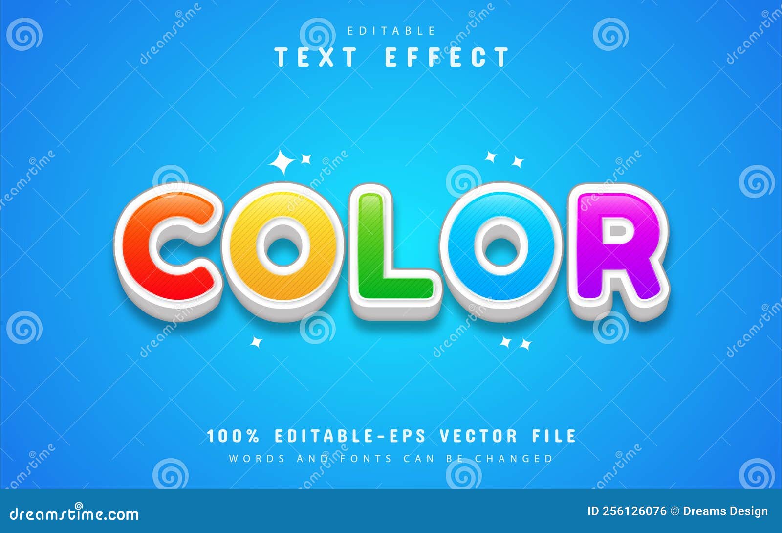 Colorful Cartoon Text Effect Stock Vector - Illustration of type ...