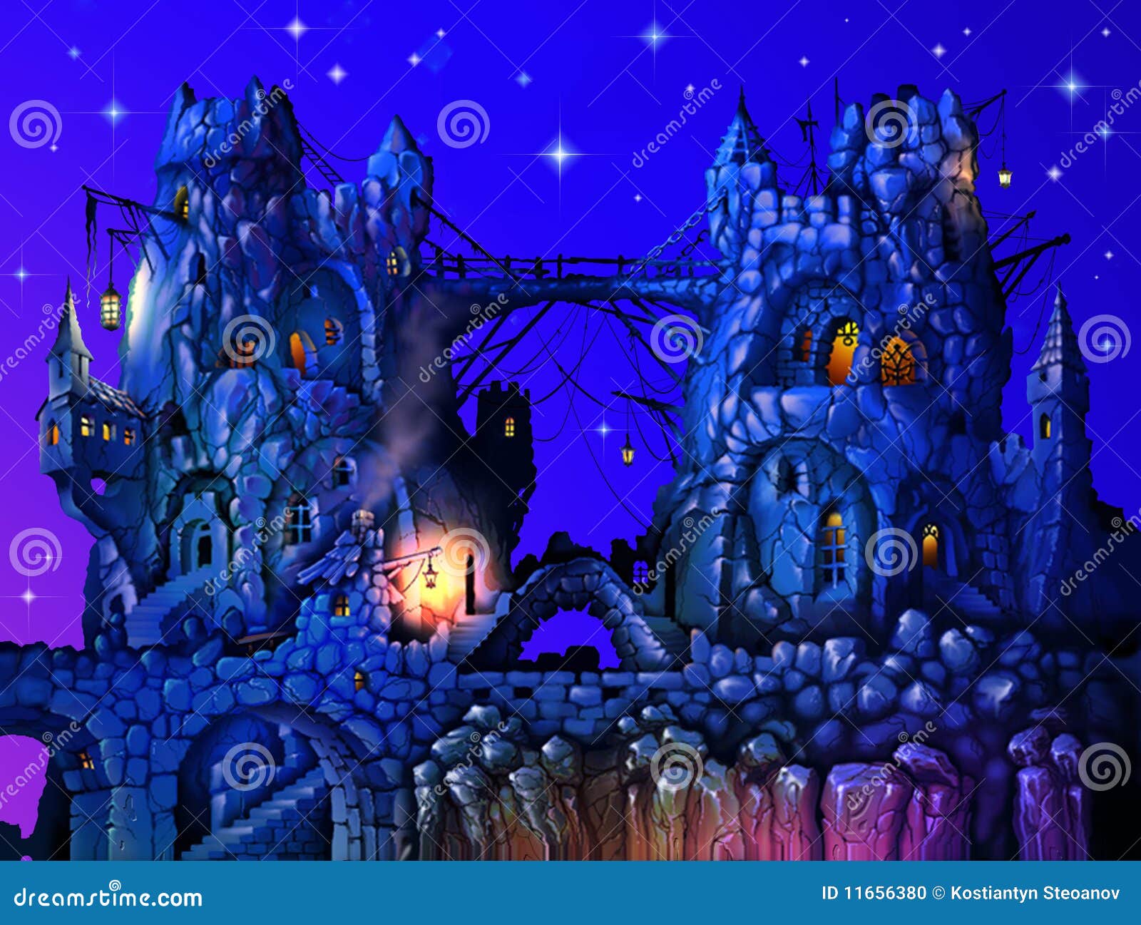 Colorful castle stock illustration. Illustration of exterior - 11656380