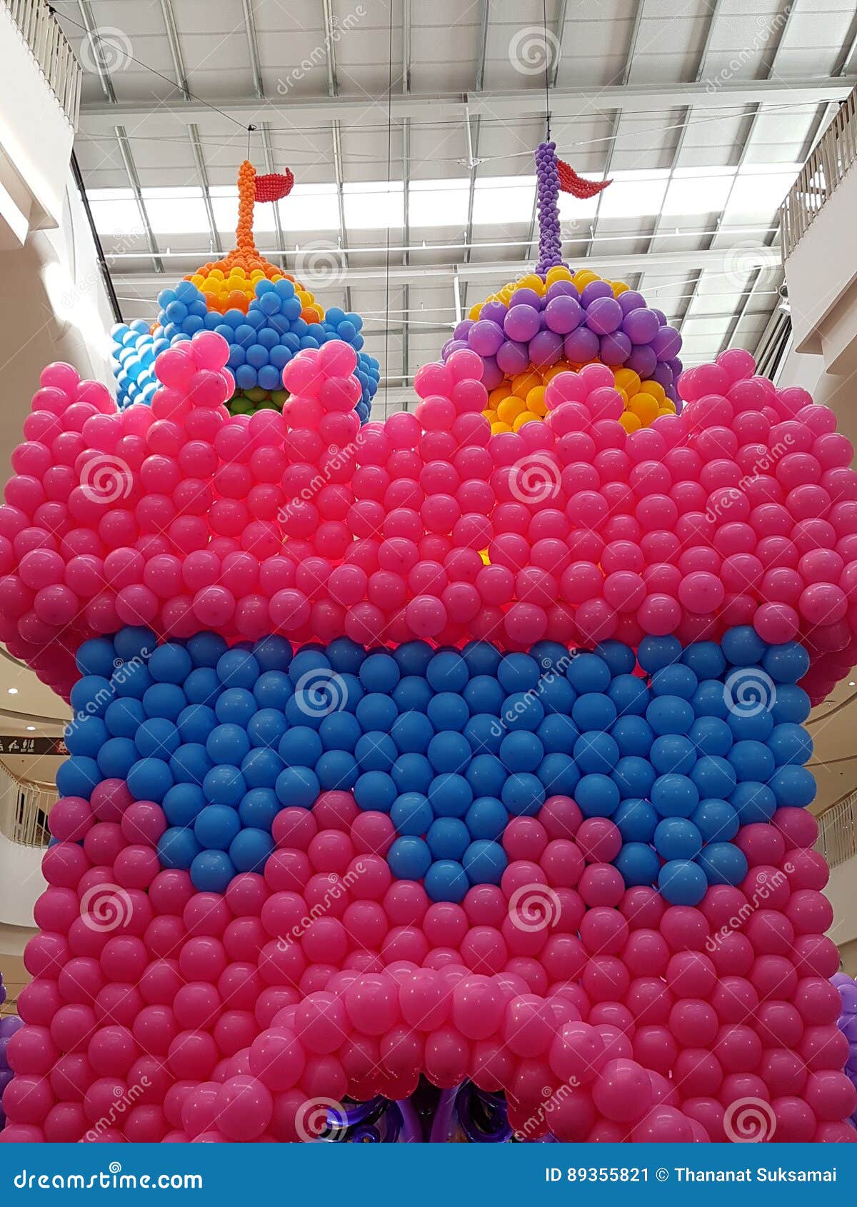 Colorful Castle Balloons. stock image. Image of holiday - 89355821