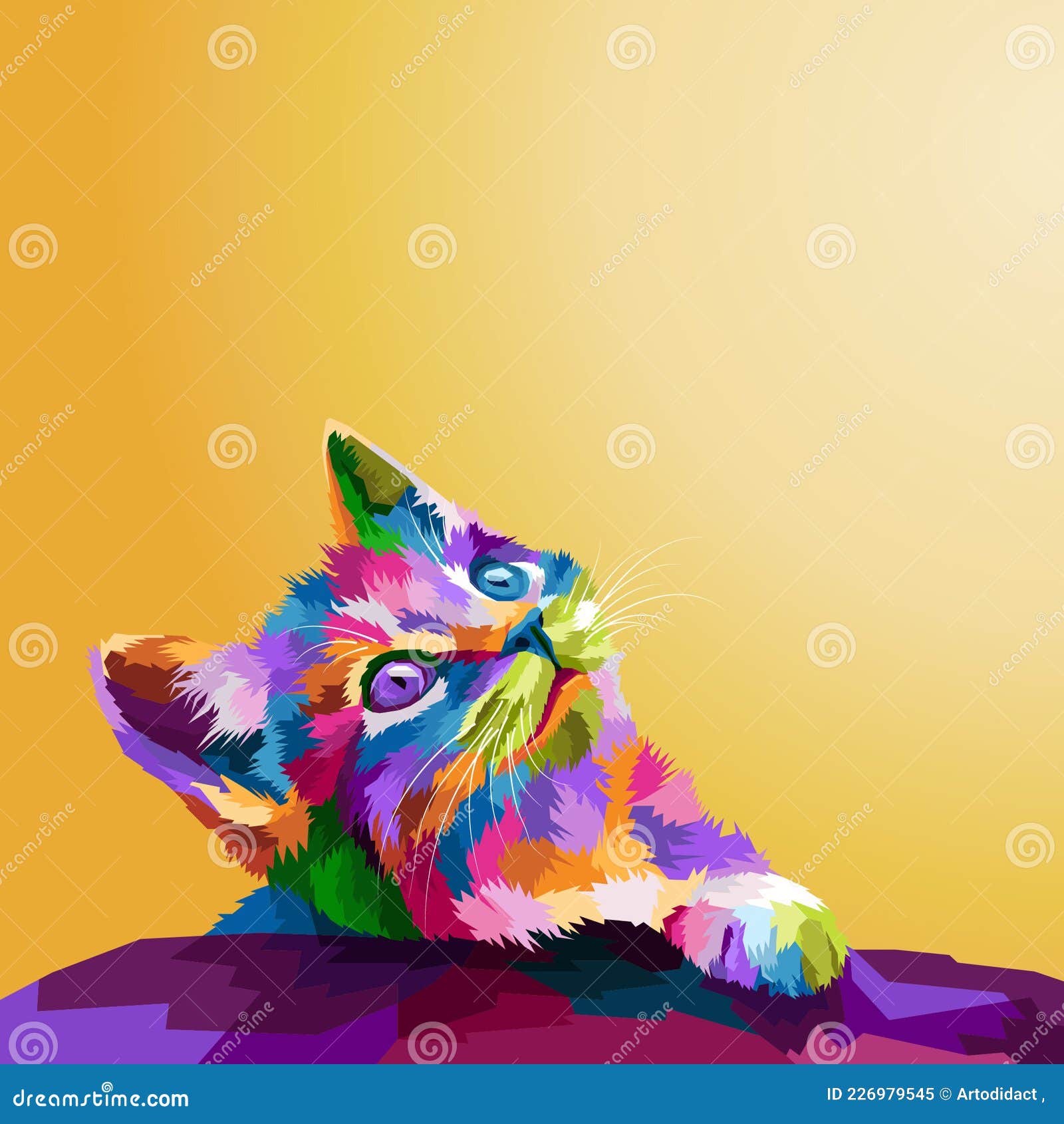 Colorful Cat Pop Art Style Premium Vector Illustration Stock Vector ...