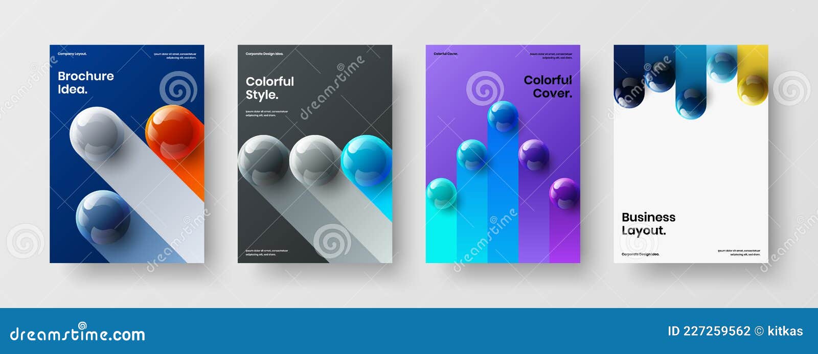 Colorful Catalog Cover A4 Vector Design Concept Bundle Stock Vector ...