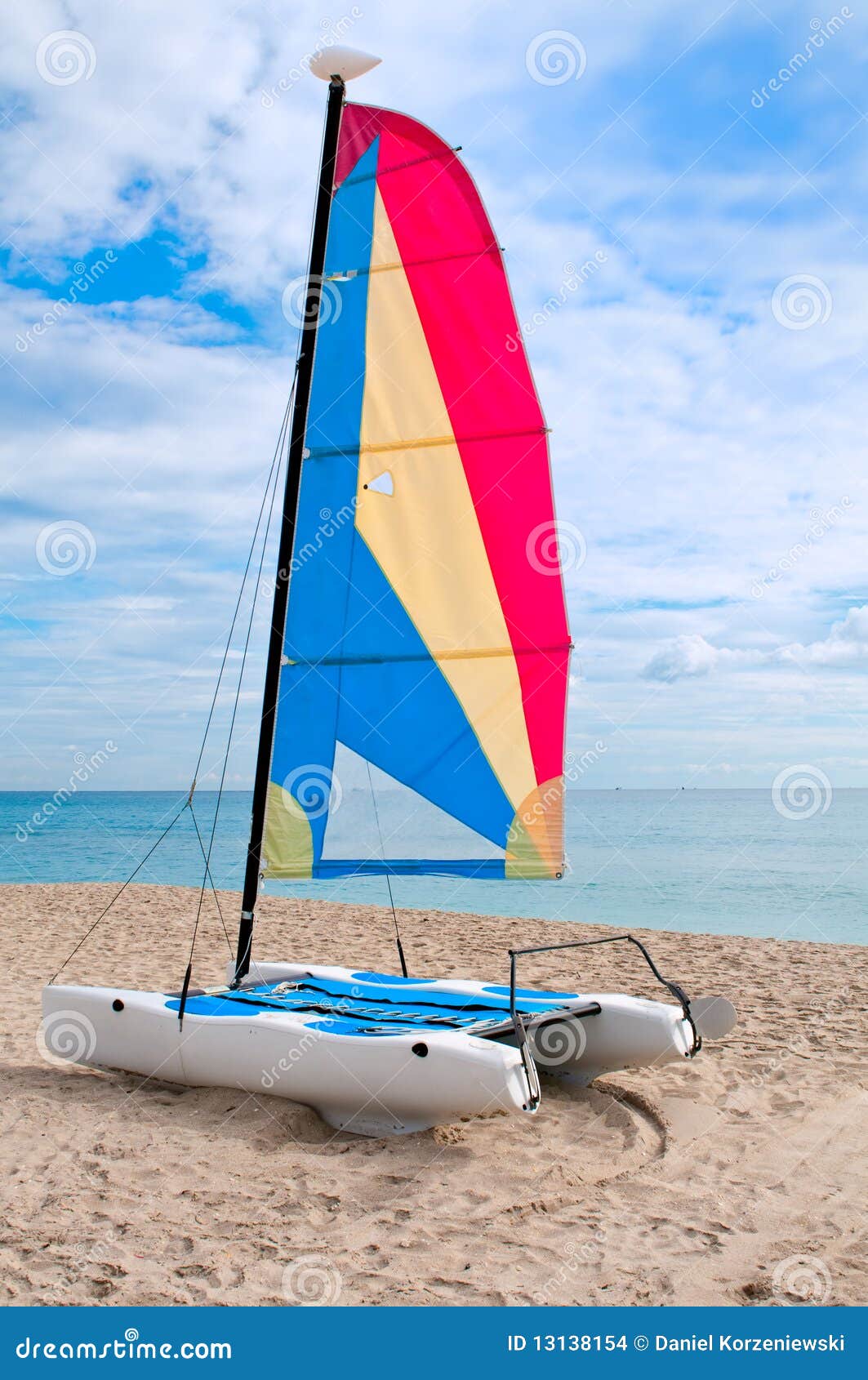 Colorful Catamaran in the Beach Stock Photo - Image of orange ...