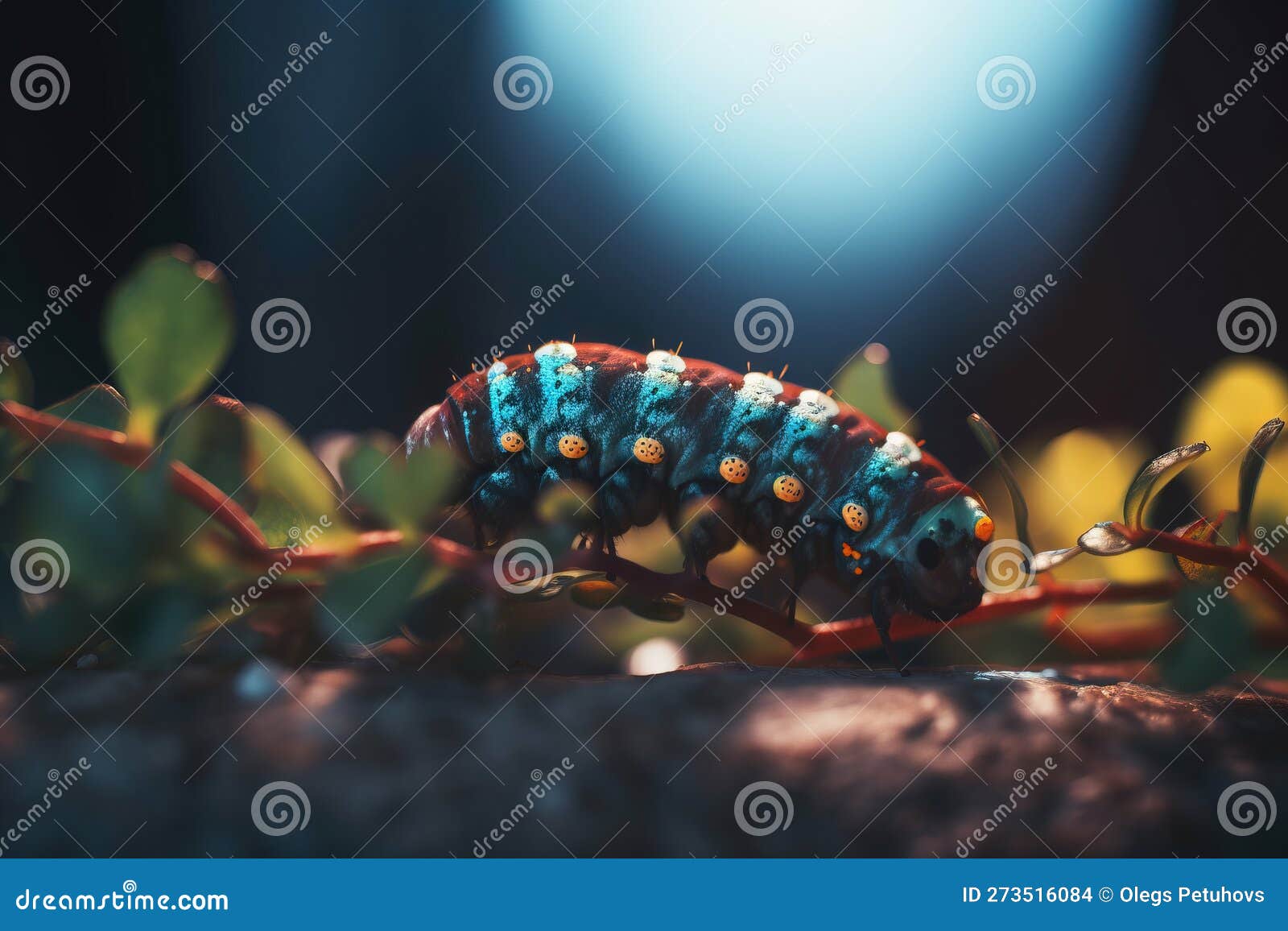 Colorful Caterpillar Clipart In Detailed Fantasy Art Style Stock ...