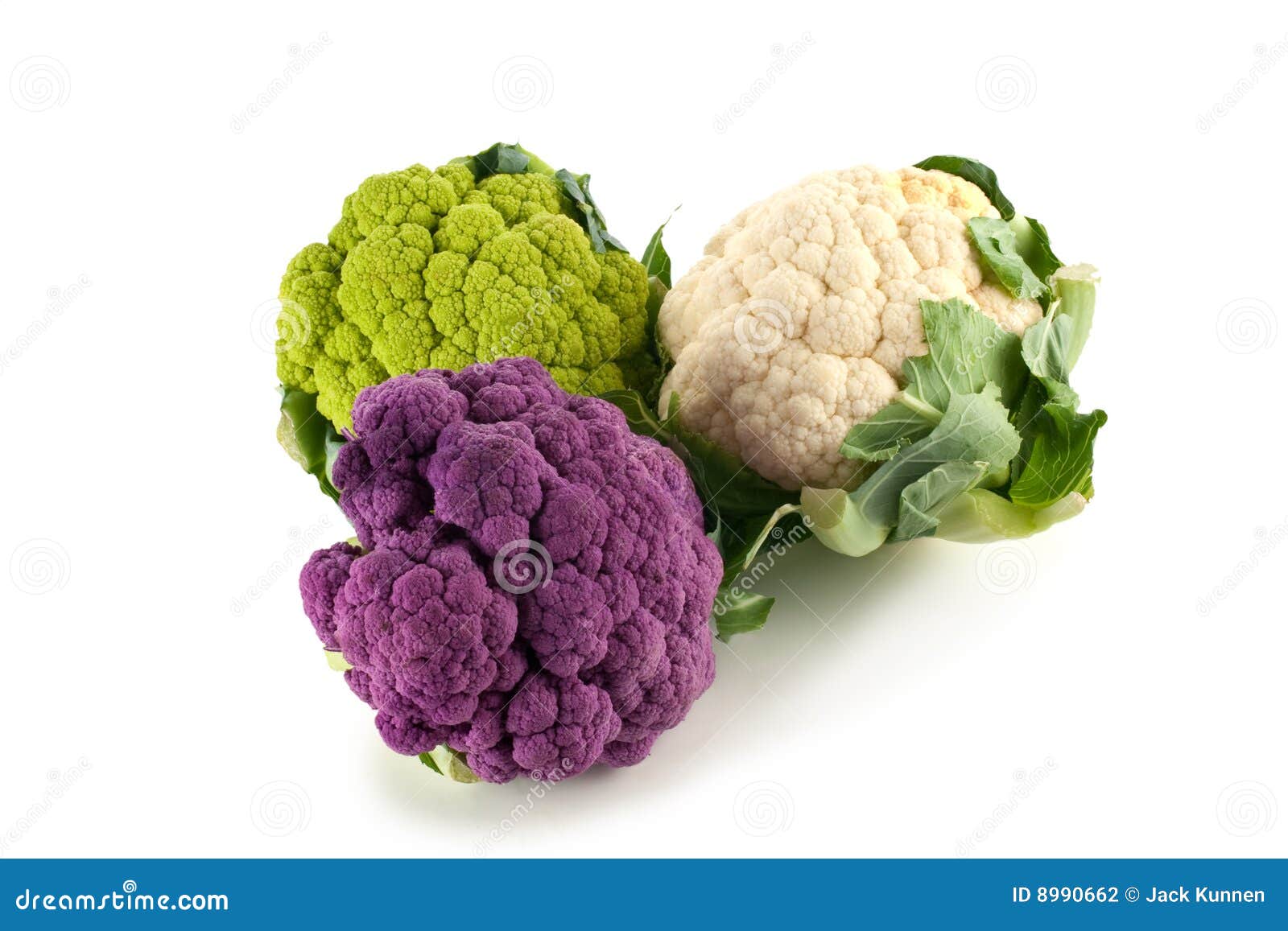 Colorful Cauliflower Heads stock photo. Image of vegetarian - 8990662