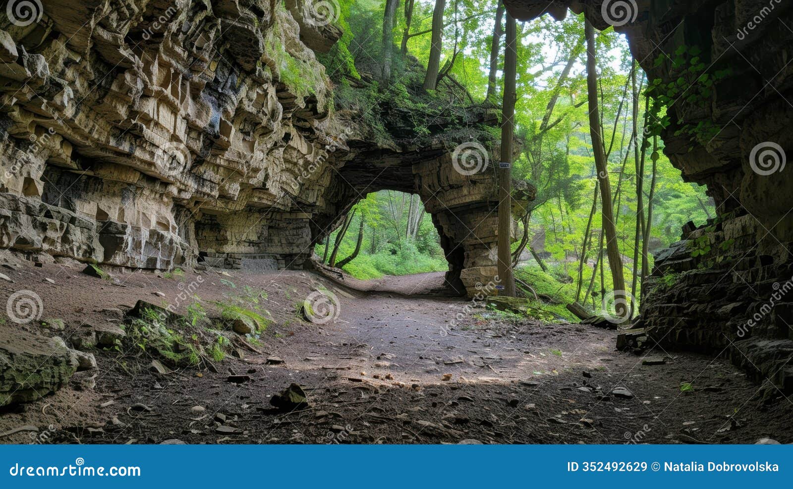 A Colorful Cave with Mineral-rich Walls and Striking Geological ...
