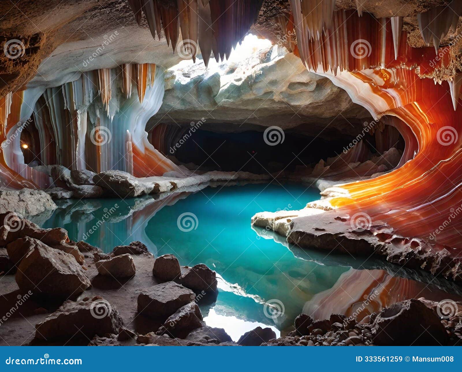 Colorful Cave Texture In Digital Processing As An Oil Painting. Royalty ...