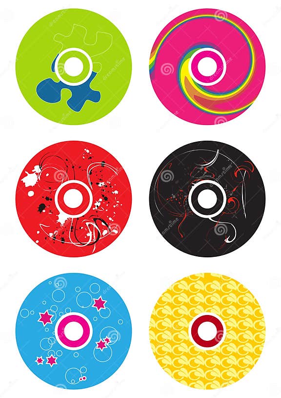 Colorful cds stock vector. Illustration of music, swirls - 5190613