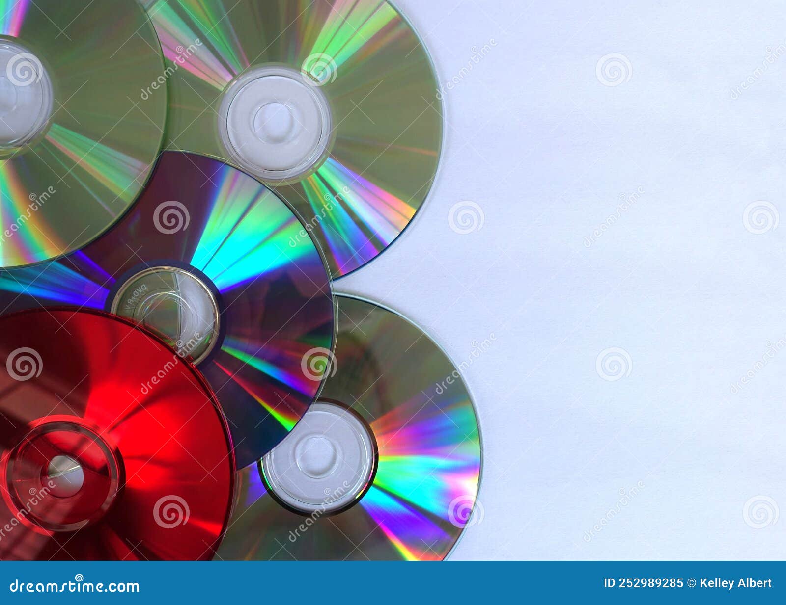 Colorful CDs Against a White Background Stock Image - Image of audio ...