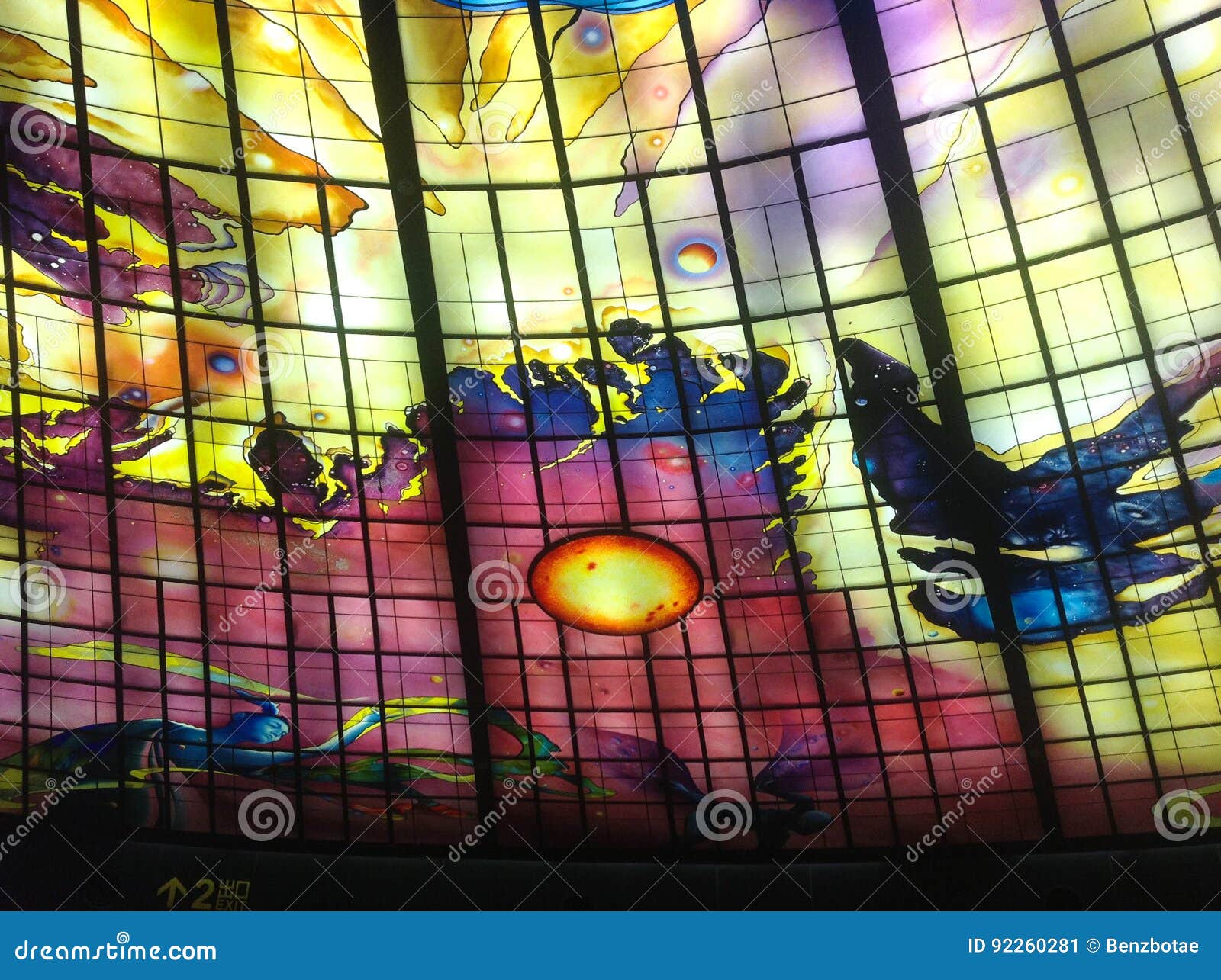 Colorful Ceiling Background Editorial Photo - Image of green, texture ...