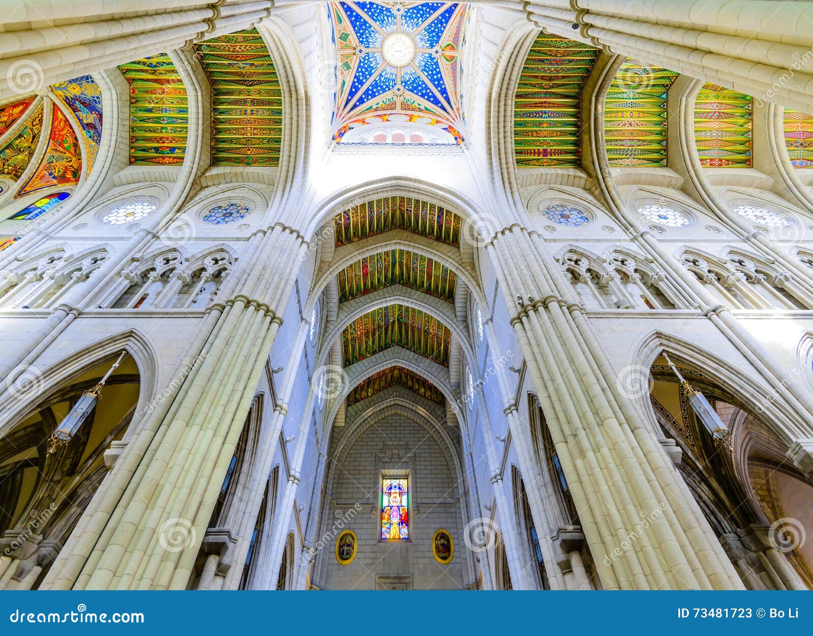 Colorful Ceiling of Cathedral of Almudena Editorial Stock Photo - Image ...