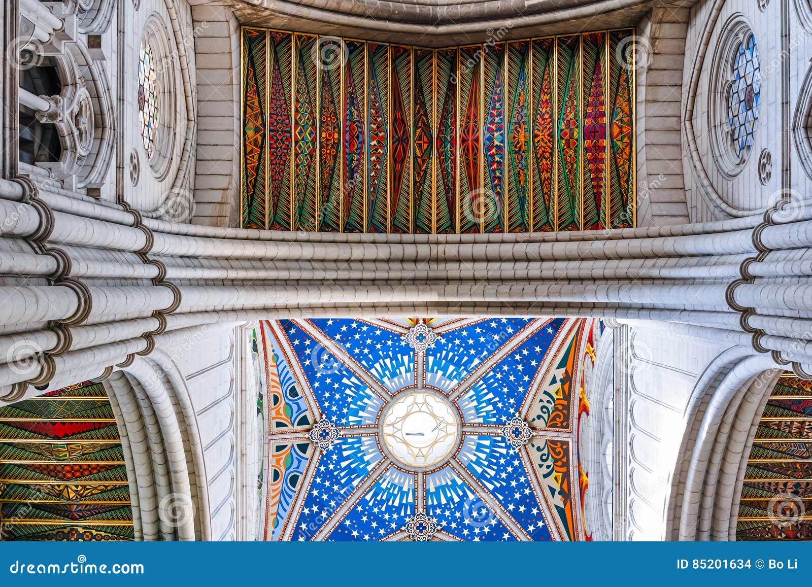 Colorful Ceiling Of A Building With Neo-Gothic Architecture Editorial ...