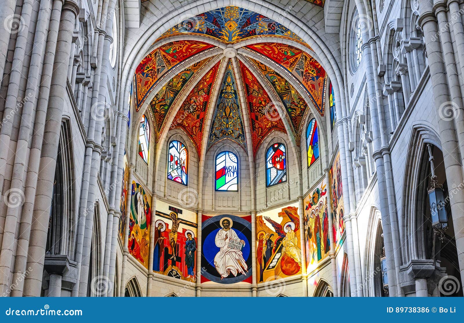 Colorful Ceiling Of A Building With Neo-Gothic Architecture Editorial ...