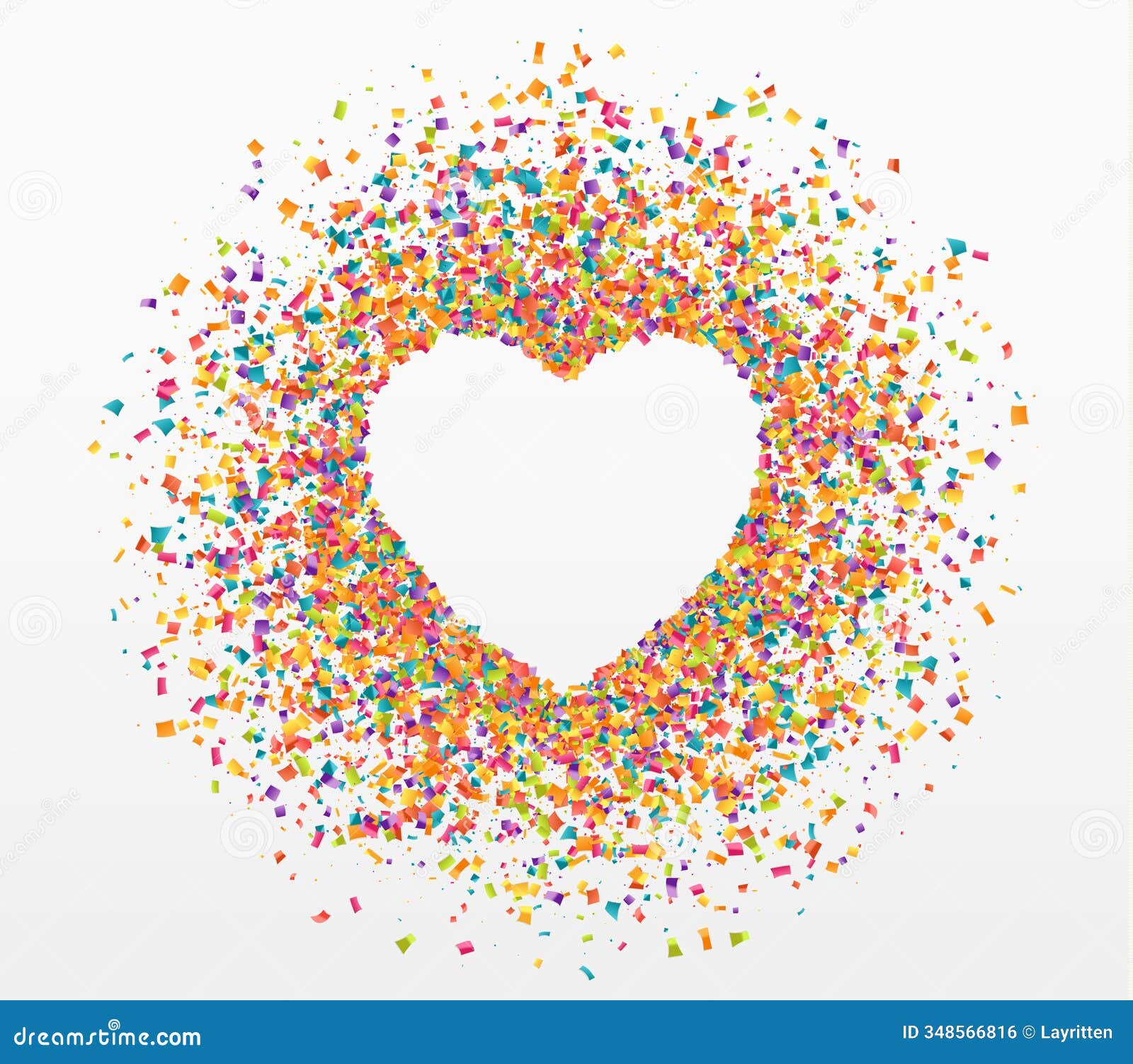 Colorful Celebration Background with Confetti. Heart for Text Stock ...