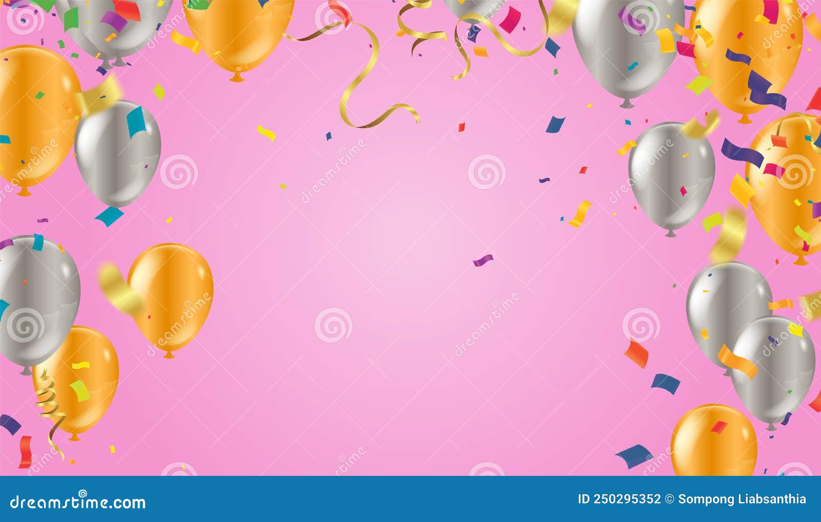 Colorful Celebration Background with Party Balloons Confetti with Space ...