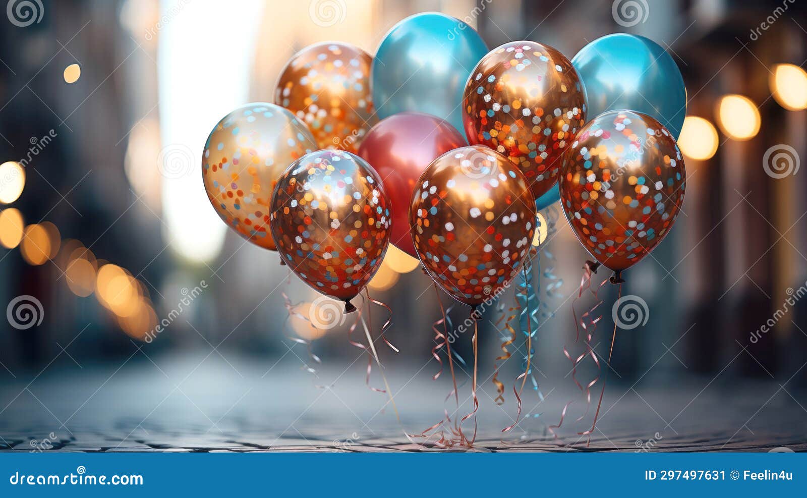 Colorful Celebration with Balloons and Festive Decorations Stock ...