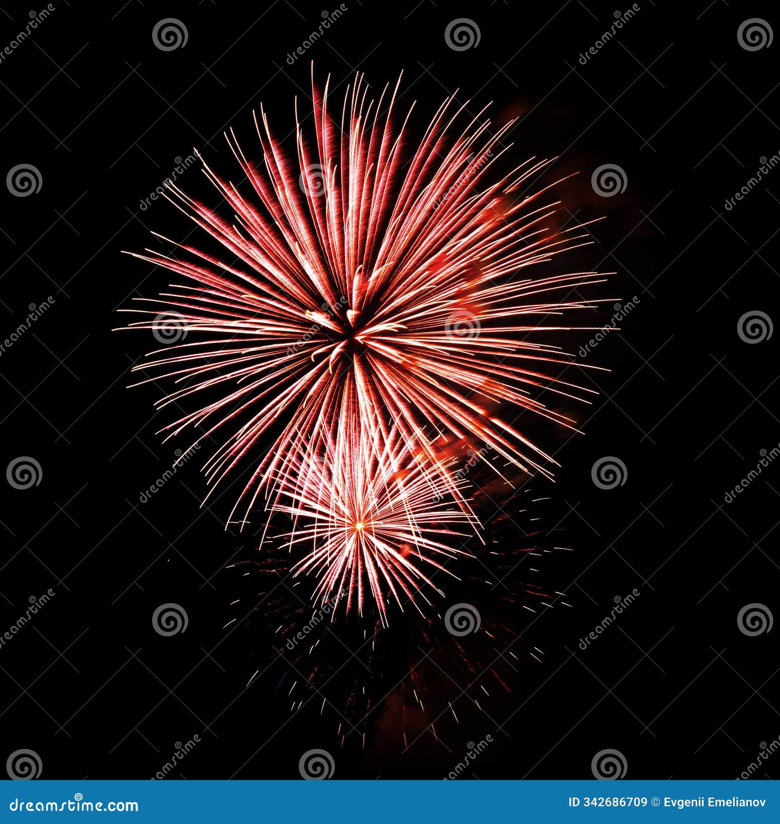 Colorful Celebration Fireworks on Black Sky Background. Stock Image ...