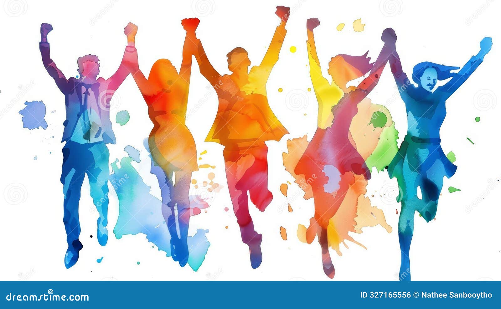 Colorful Celebration of Unity and Success Stock Illustration ...