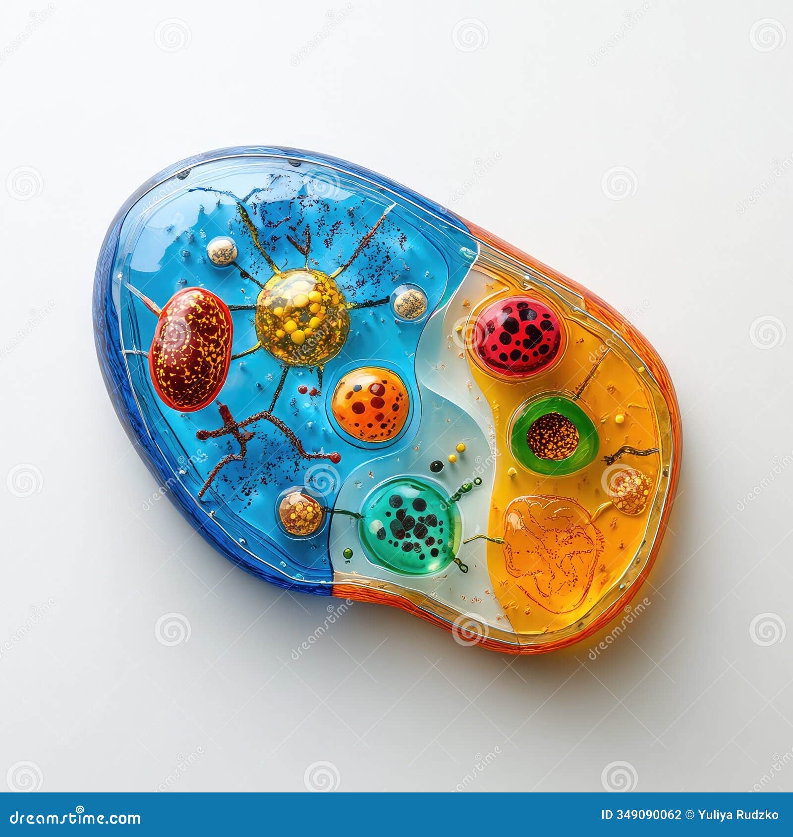 Colorful Cell Model on White Isolated Background - High-Resolution ...