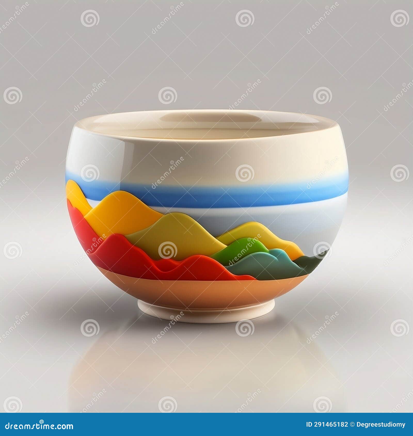 Colorful Ceramic Bowl Isolated on White Background. Generative Ai. Ai ...