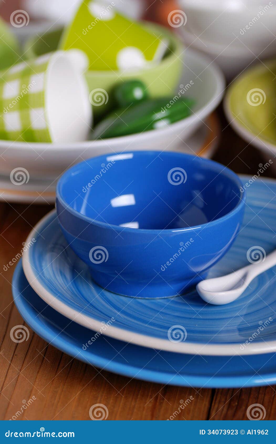 Colorful Ceramic Kitchen Utensils Stock Image - Image of dishware ...