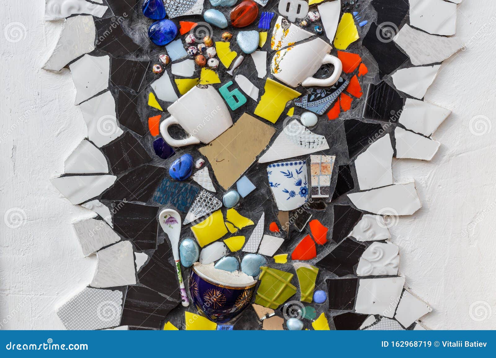 Colorful Ceramic Mosaic Floor Or Wall Reused Broken Tile Stock Image Image Of Pattern