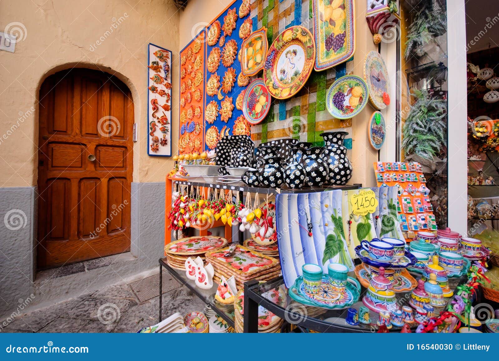 Colorful Ceramic Shop Display Stock Photo - Image of coast, sorrento ...
