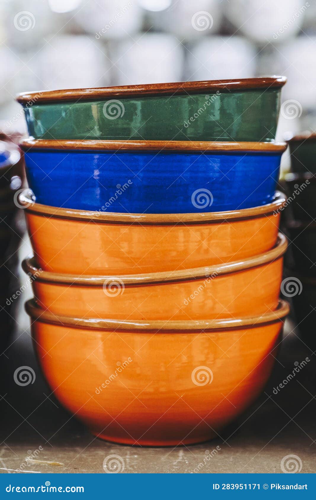 Colorful Ceramic Stacked Plates Stock Image - Image of traditional ...