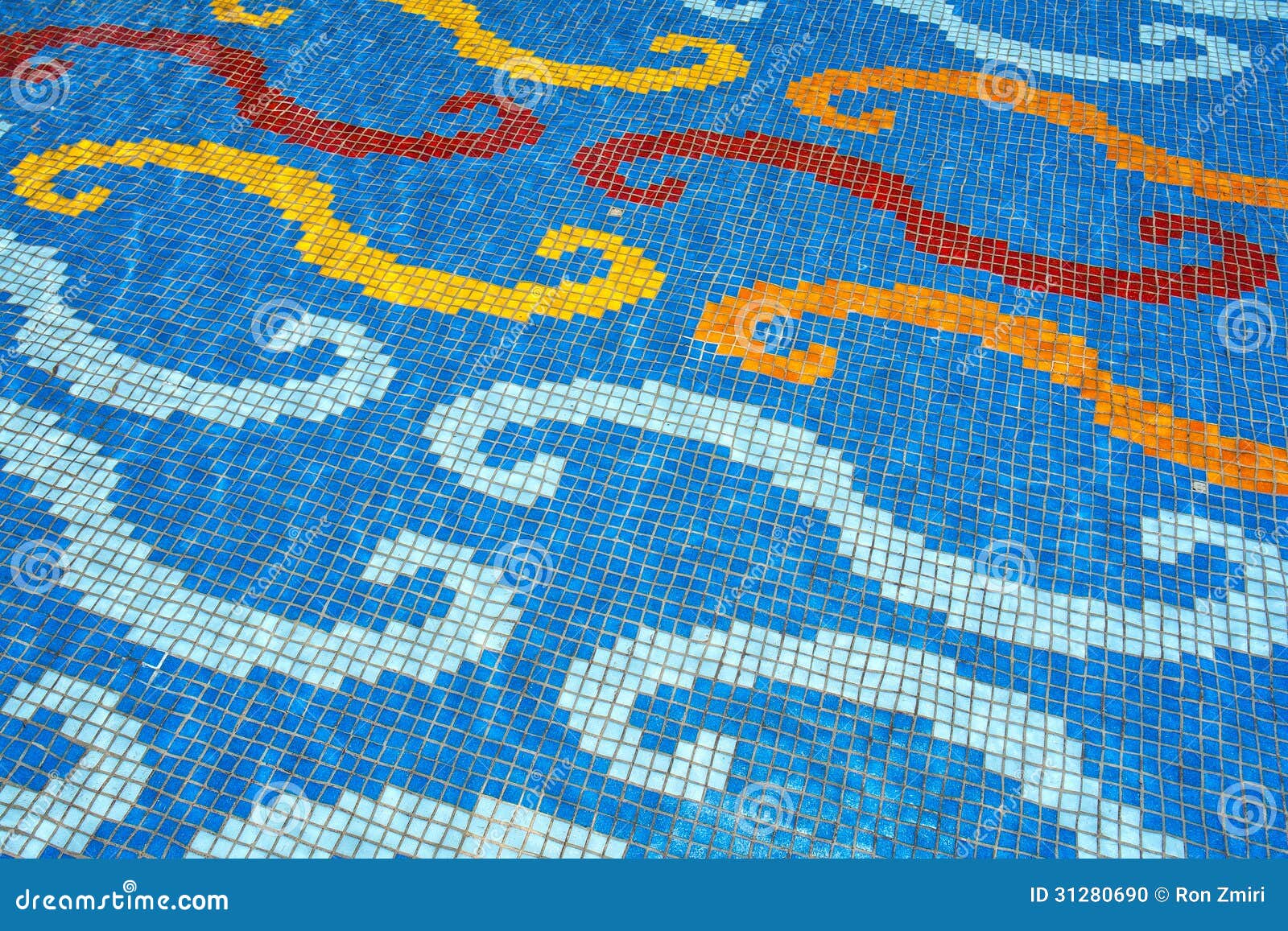 Colorful Ceramic in a Swimming Pool Stock Illustration - Illustration ...