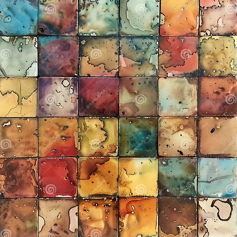 Colorful Ceramic Tile Repeating Pattern Stock Illustration ...