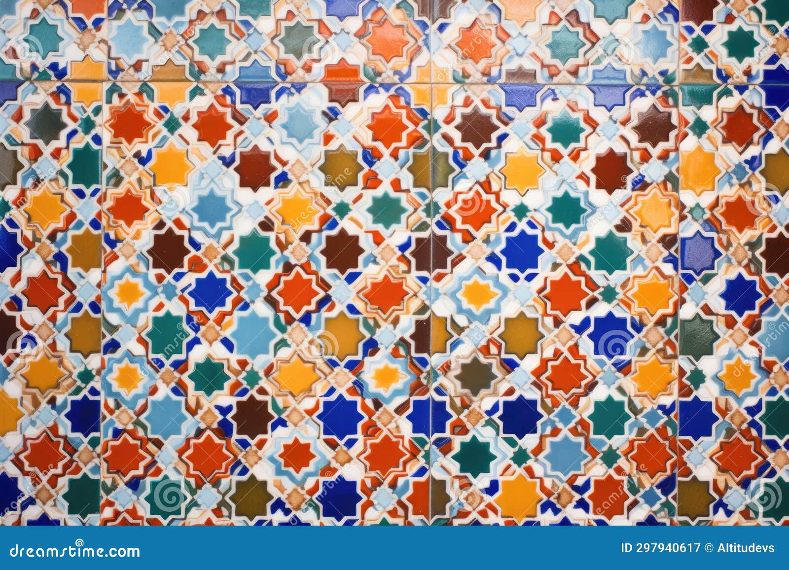 Colorful Ceramic Tiles Pattern on a Wall Stock Image - Image of wall ...