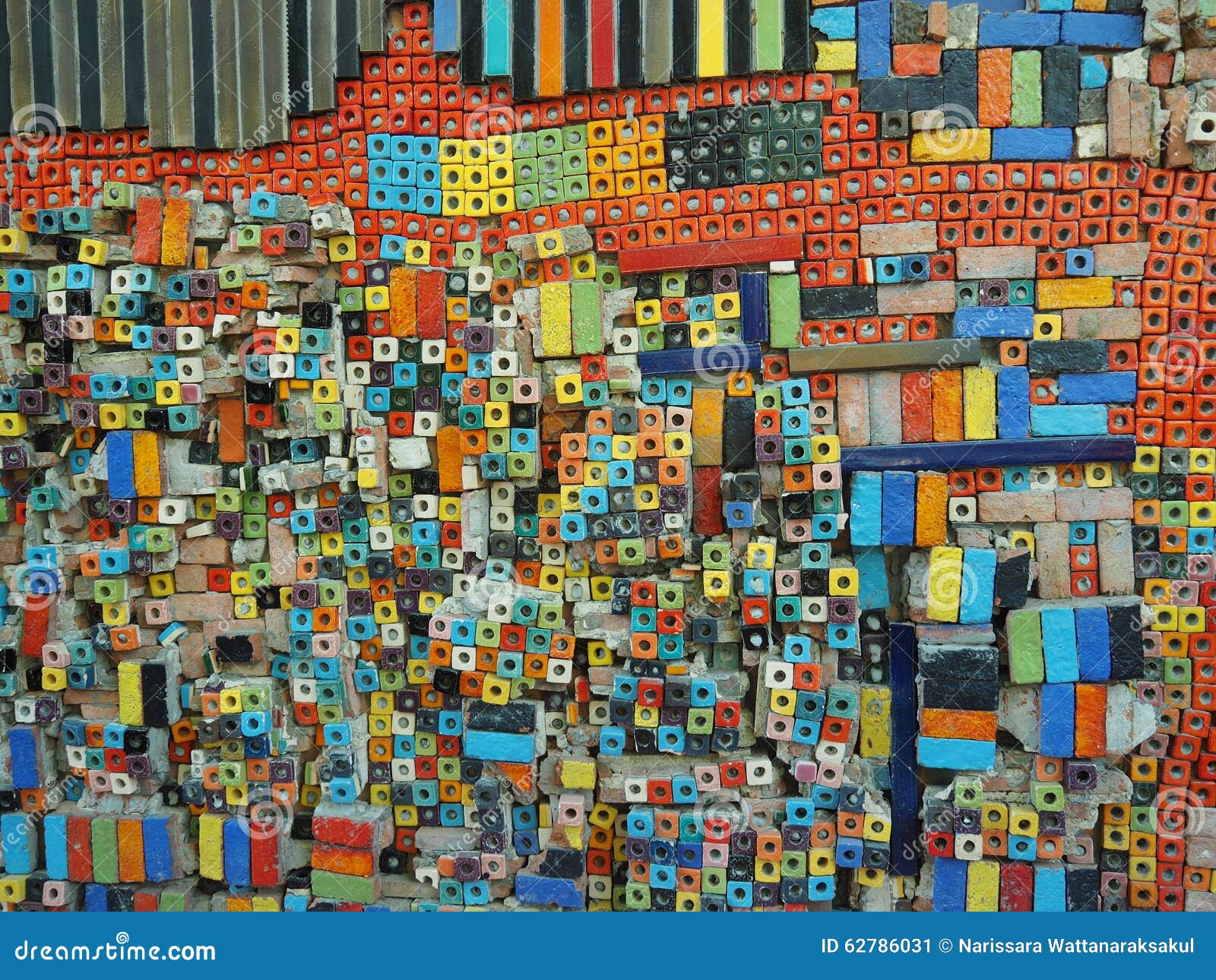 Colorful Ceramic Tiles Wall Art Stock Image - Image of wall, background ...