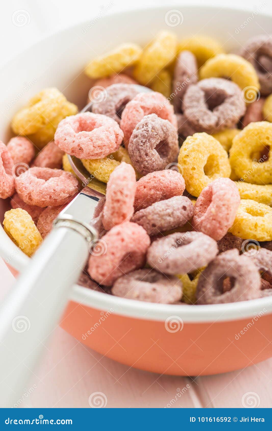 Colorful cereal rings. stock photo. Image of fruity - 101616592
