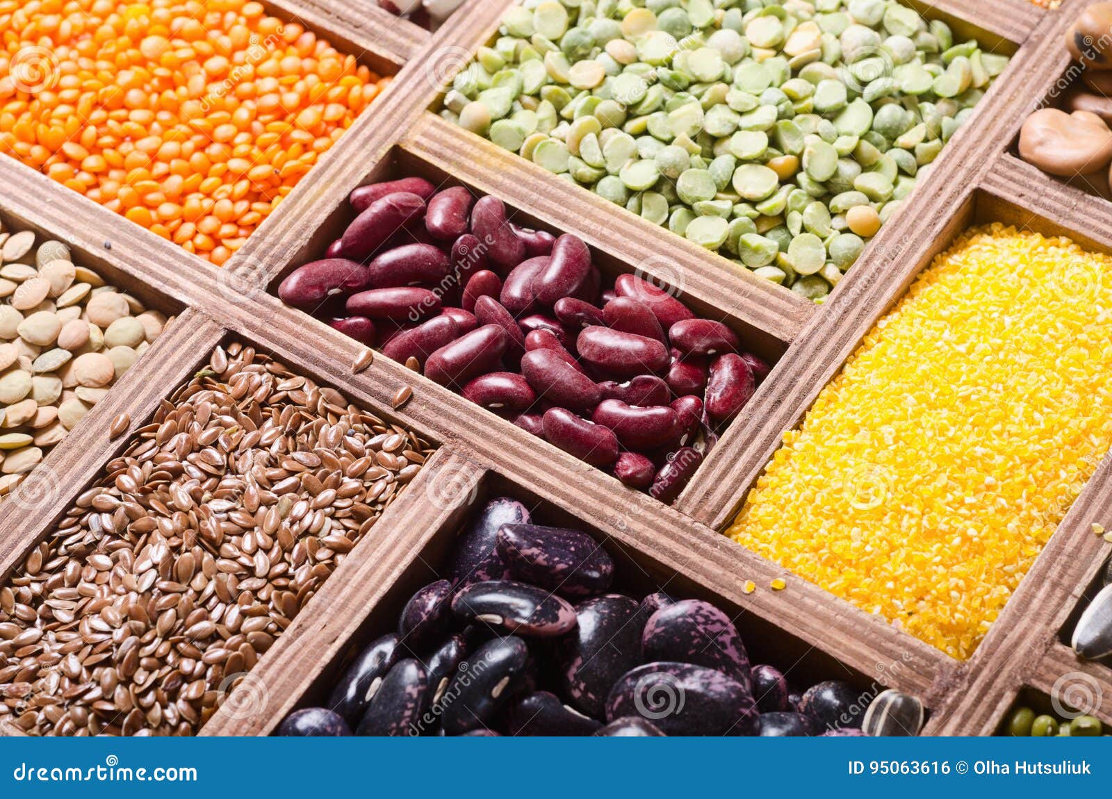 Colorful cereals and beans stock photo. Image of agriculture - 95063616