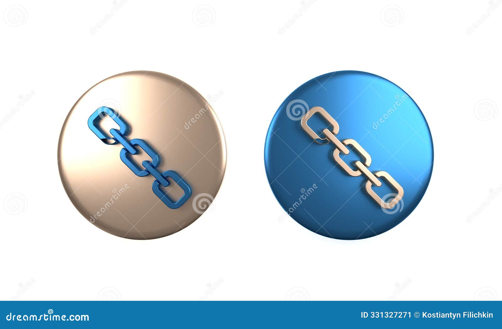 Colorful Chain Link Icon Isolated on White Background. Link Single ...